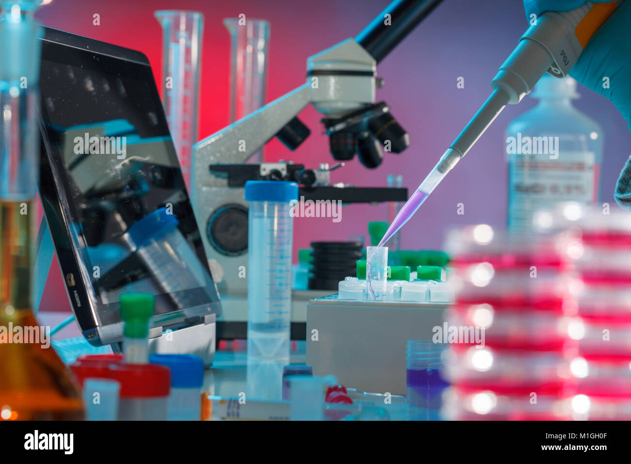 Scientific and healthcare research background Stock Photo - Alamy