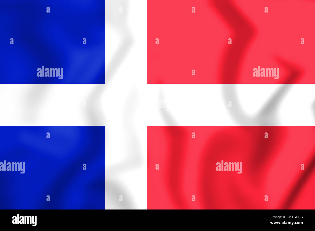 3D Flag of the Saar Protectorate (1947-1957). 3D Illustration Stock ...