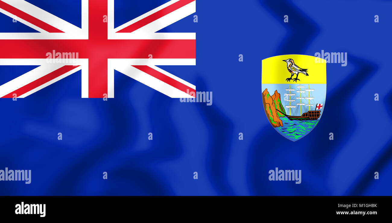 3D Flag of the Saint Helena. 3D Illustration Stock Photo - Alamy