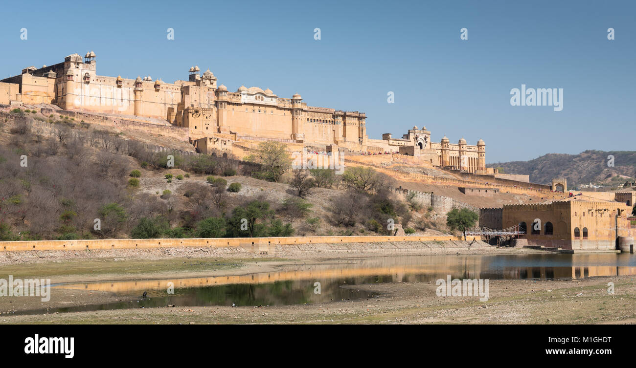 Exterior scenery of the Famous Amer Fort in the city of Amer at Jaipur ...