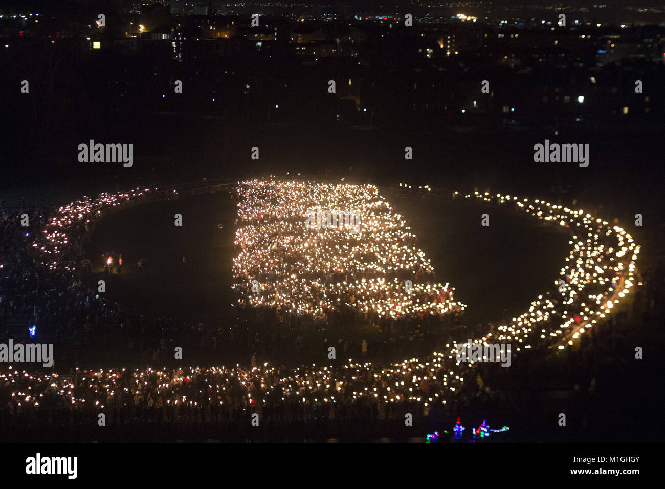 Up Helly Aa viking's lead the annual torchlit procession through ...