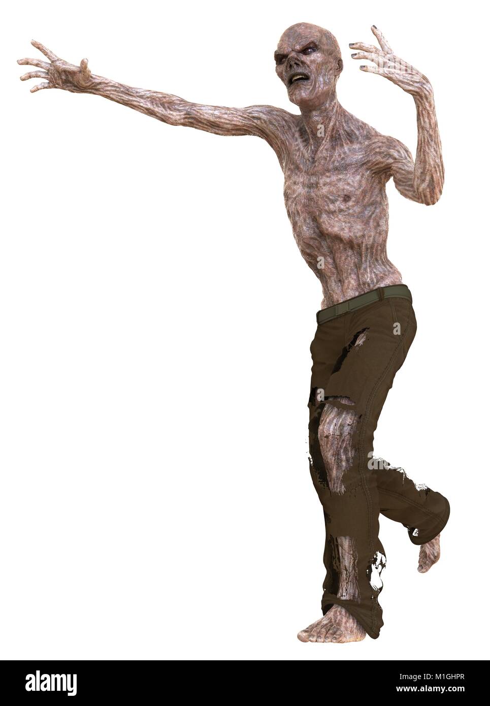 3D illustration zombie isolated on white background Stock Photo - Alamy