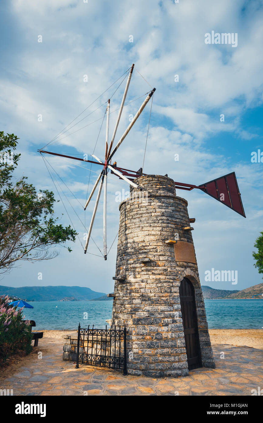 Old-style windmills on Lasithi Plateau. Crete, Greece Stock Photo - Alamy