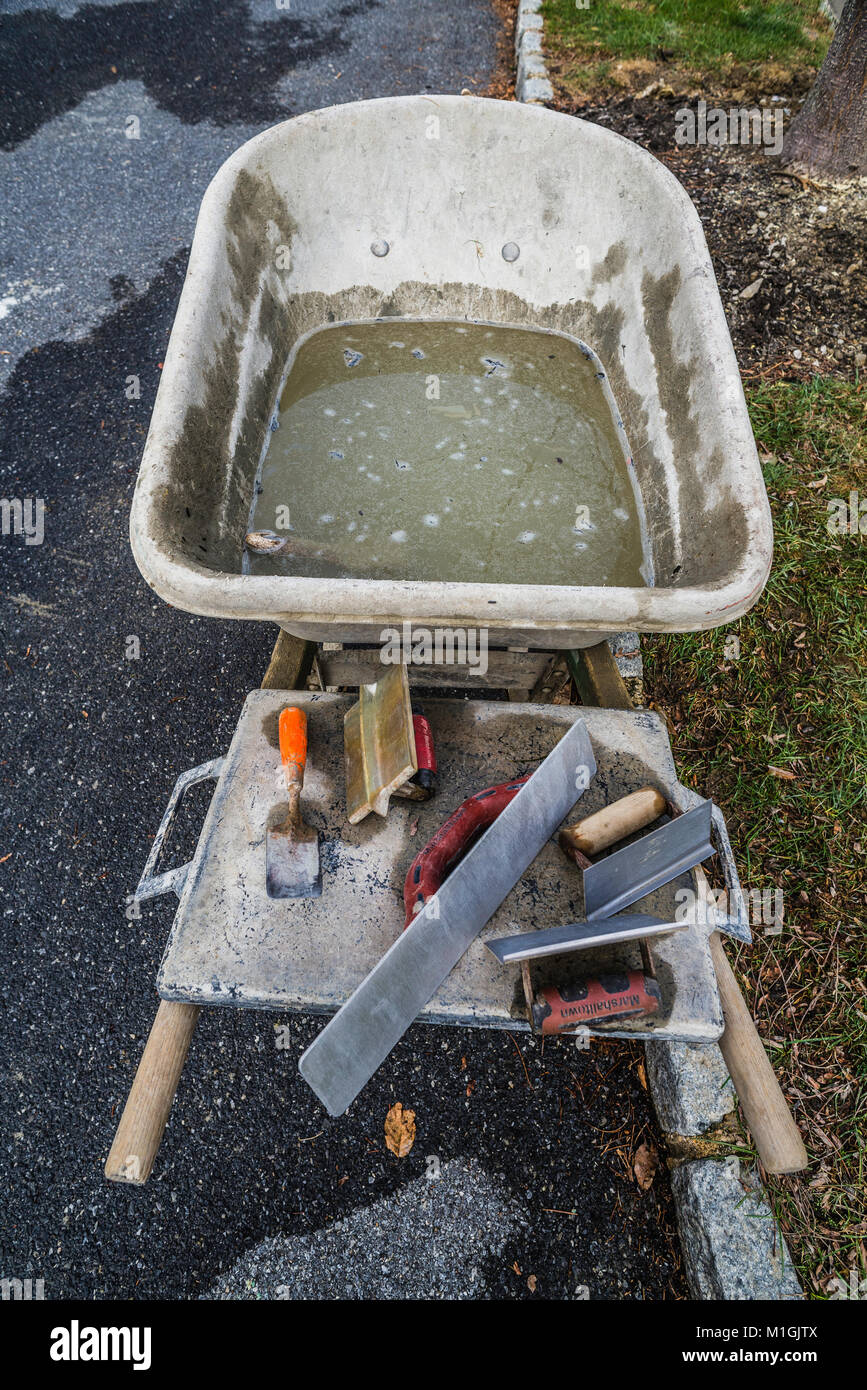 Construction workers, tools and equipment Stock Photo - Alamy