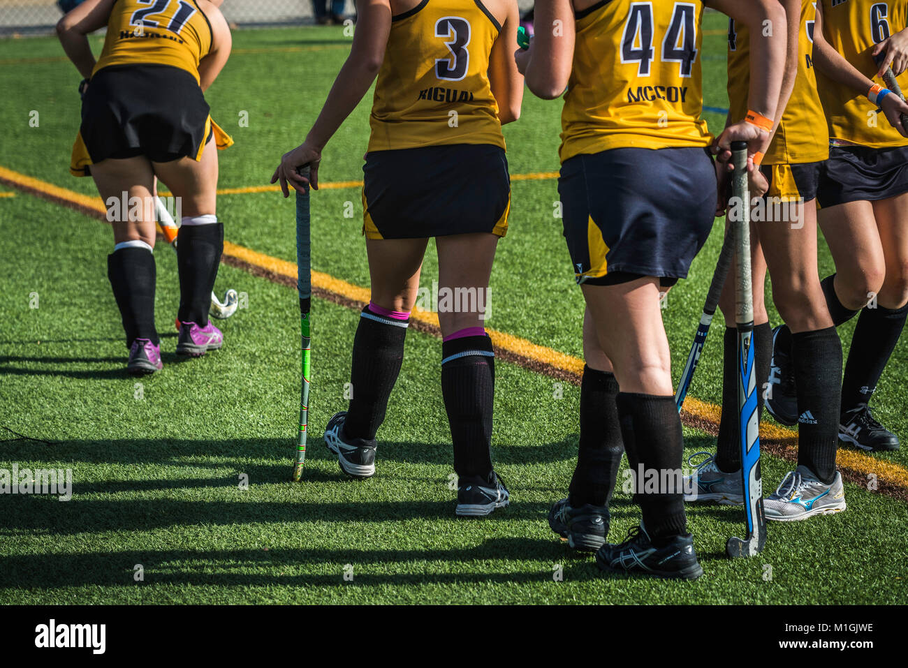 High school girls field hockey competition Stock Photo - Alamy