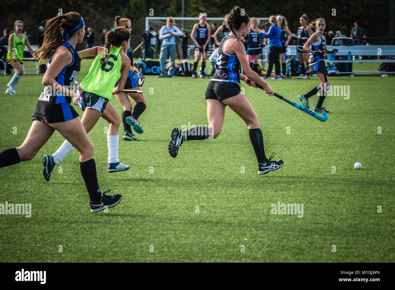 High school girls field hockey competition Stock Photo - Alamy