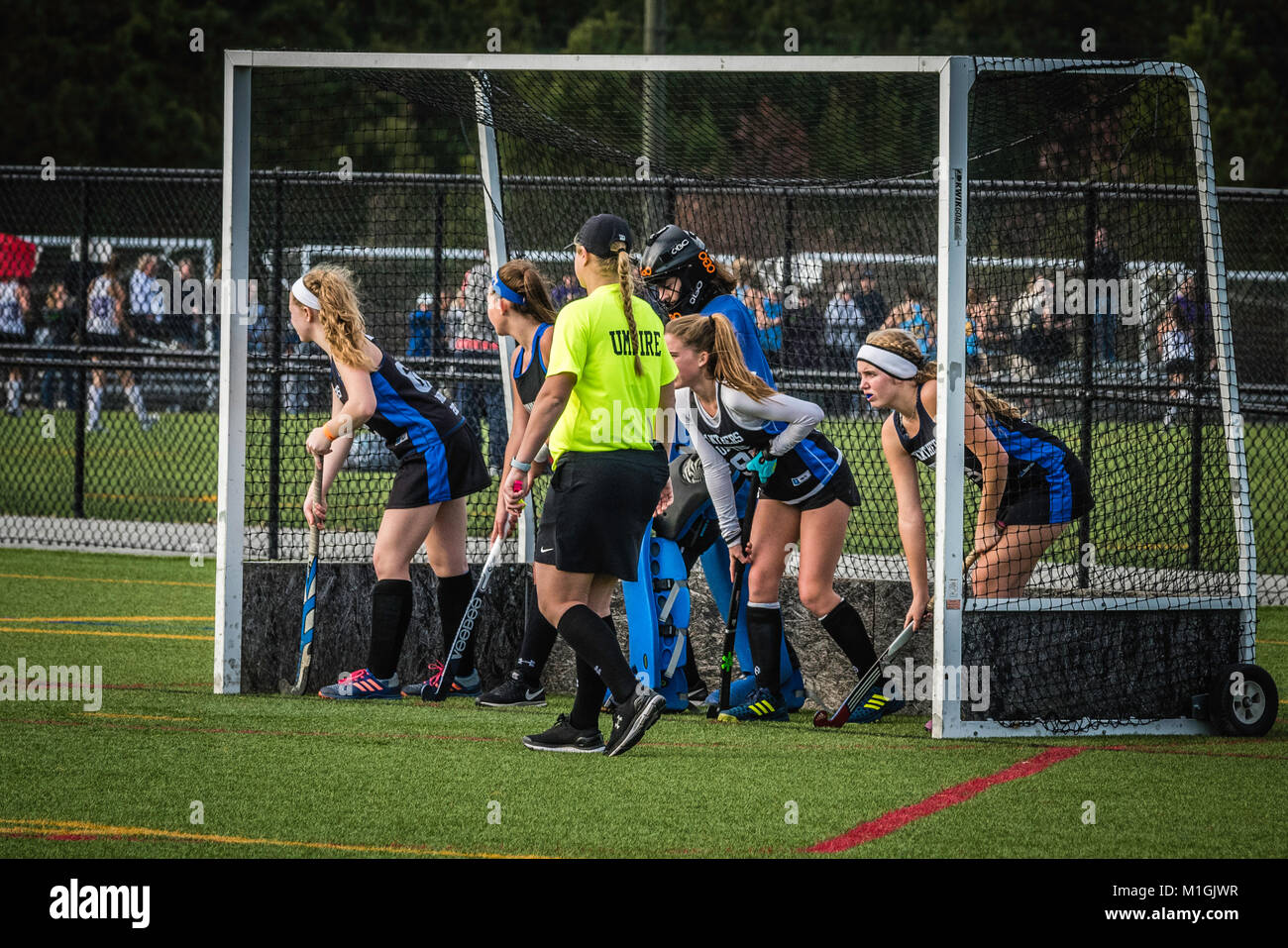 High school girls field hockey competition Stock Photo - Alamy