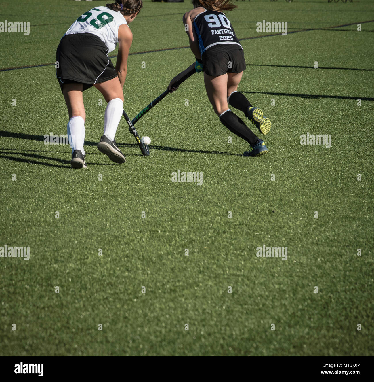 High school girls field hockey competition Stock Photo - Alamy