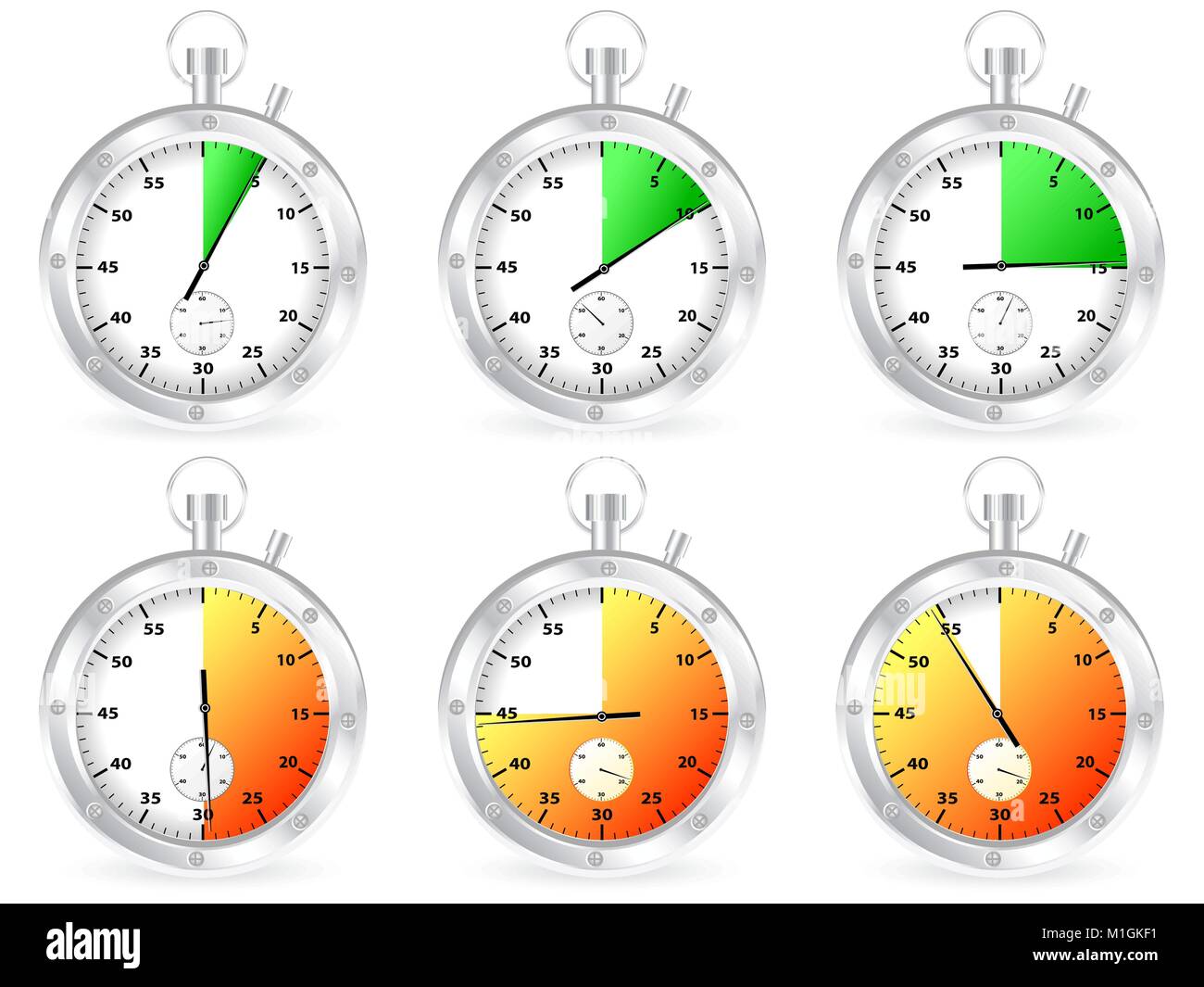 Stopwatch set on a white background. Vector illustration Stock Vector ...