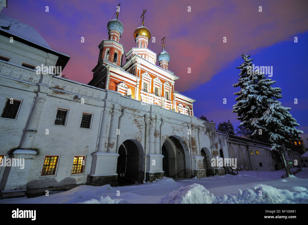 Russian orthodox churches in Novodevichy Convent monastery, Moscow ...