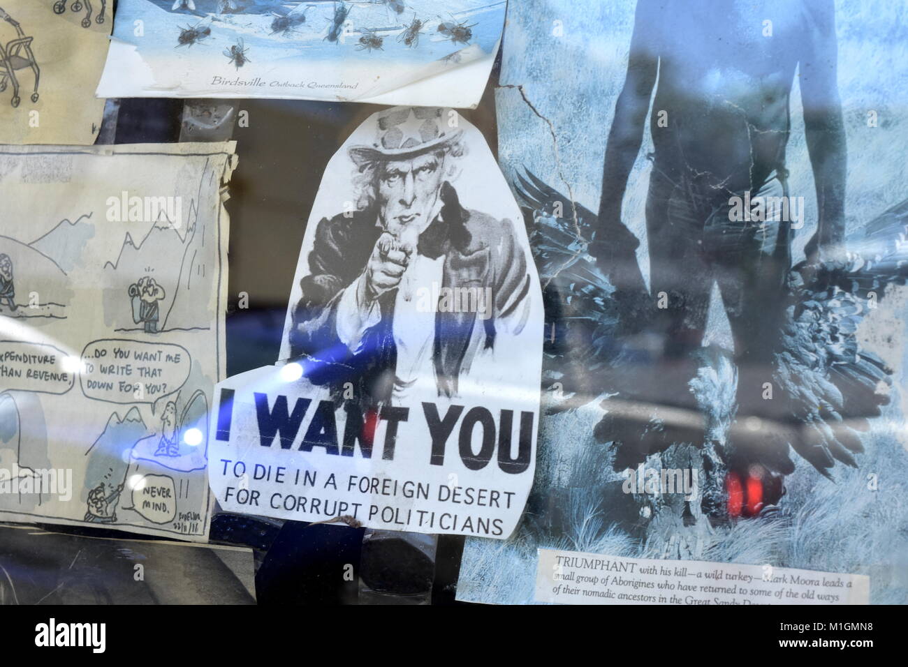 CONTROVERSIAL GRAFFITI IN SHOP WINDOW Stock Photo - Alamy