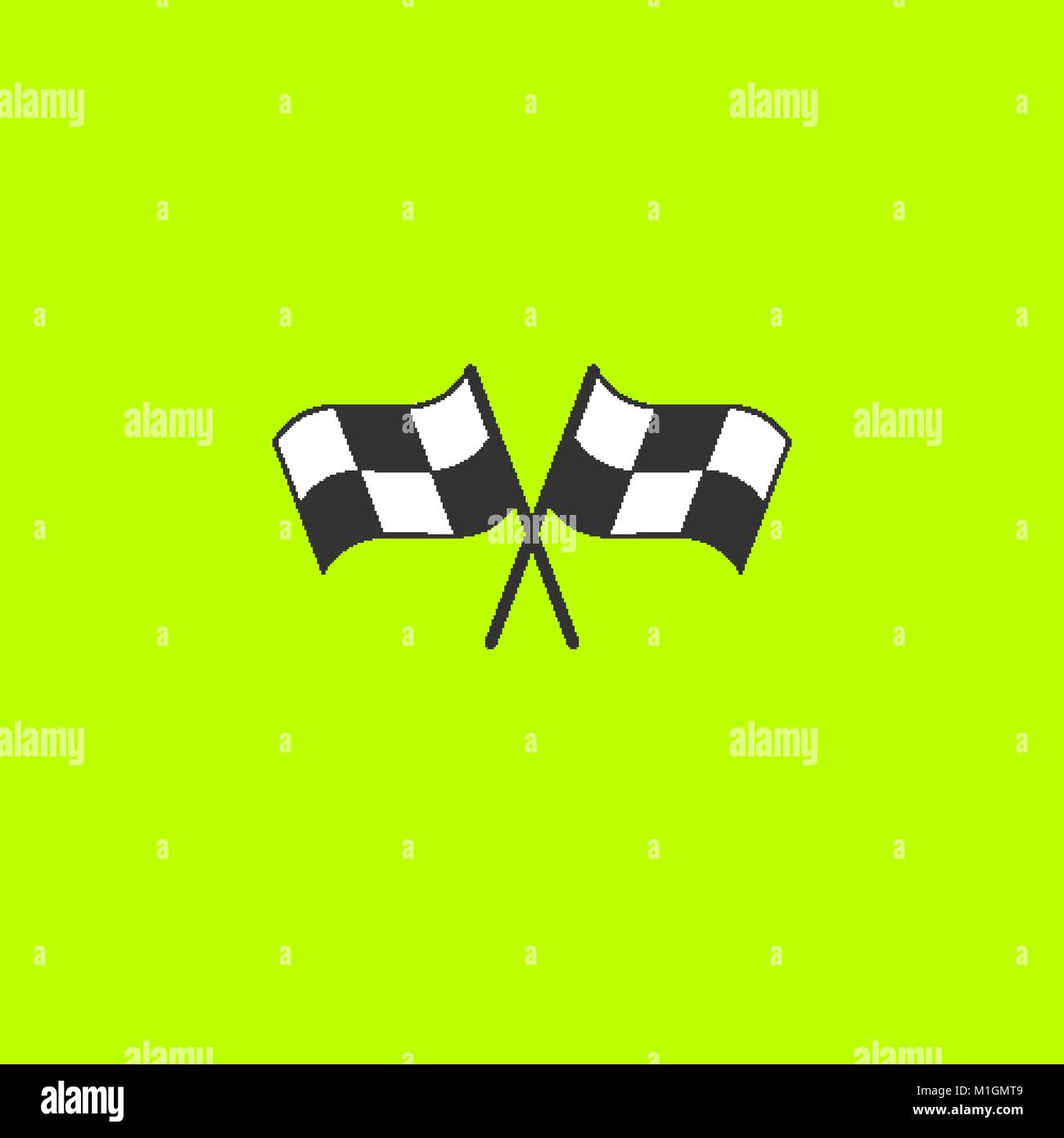 Crossed checkered flags. Finish user interface race icon Stock Vector ...