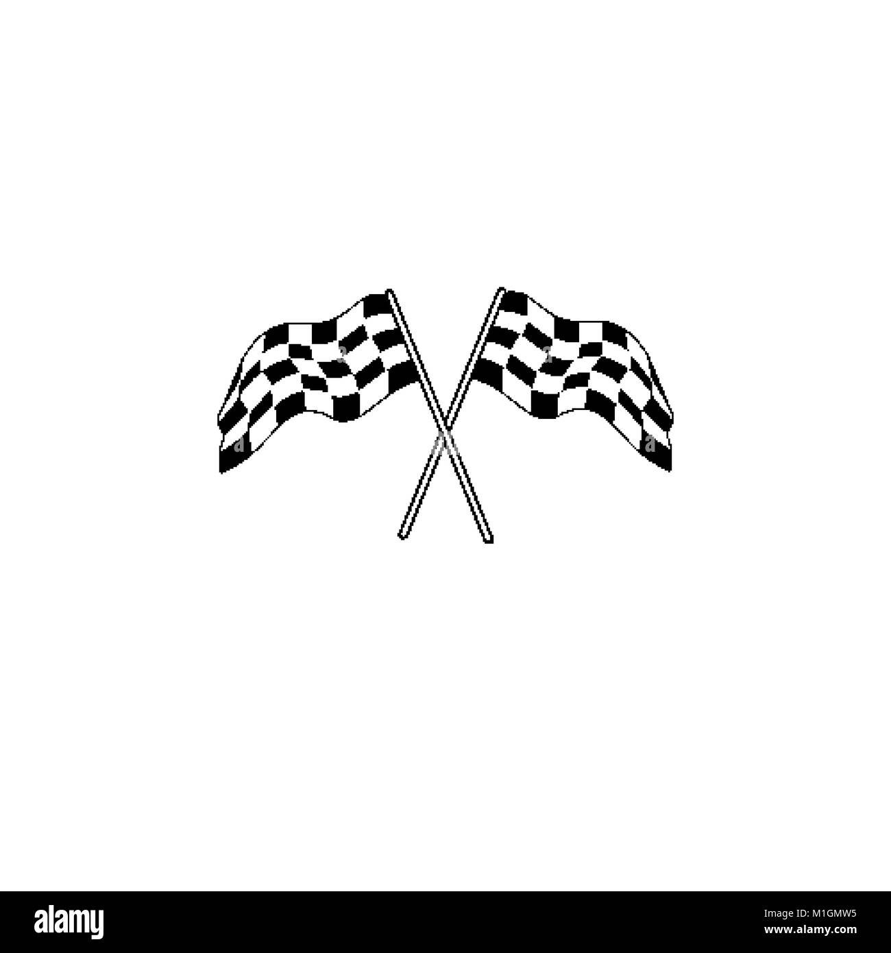 Crossed checkered flags. Finish user interface race icon Stock Vector Image & Art - Alamy