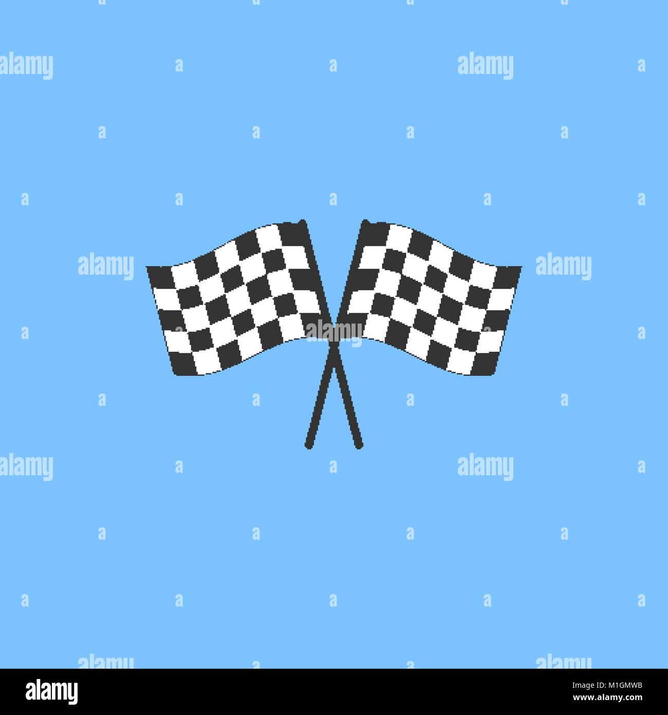 Crossed checkered flags. Finish user interface race icon Stock Vector ...
