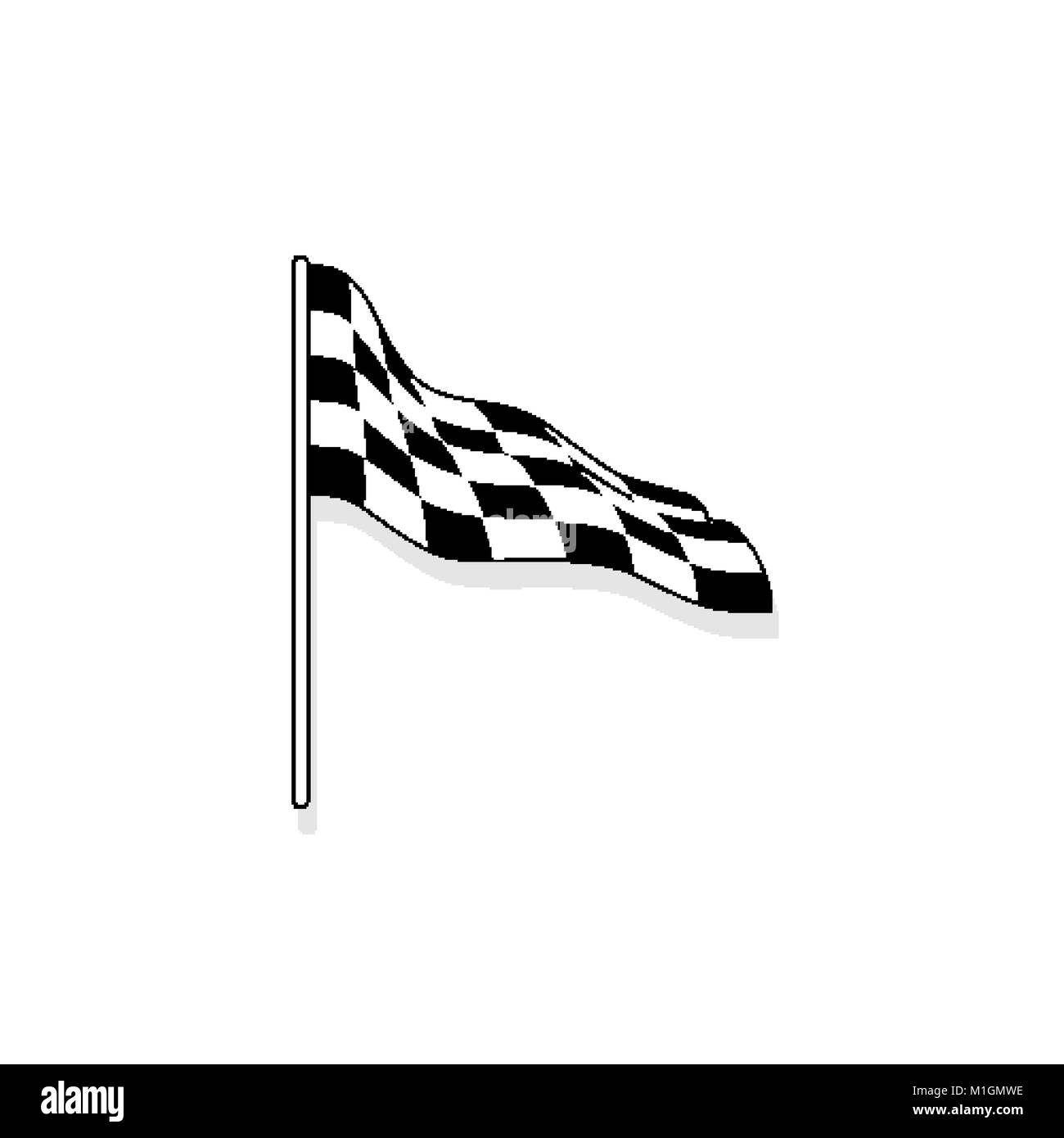 Finish flag icon. Checkered finish sign illustration Stock Vector Image & Art - Alamy