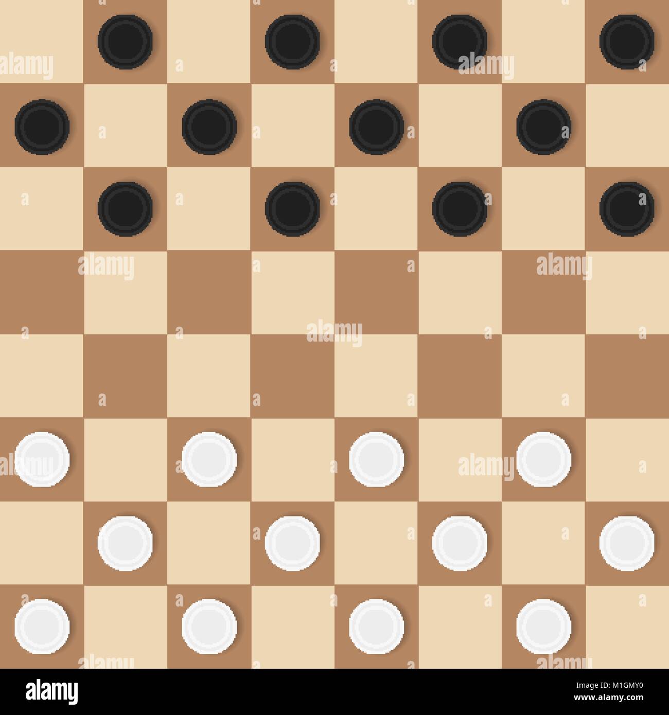 Checkers game illustration. Black and white figures Stock Vector Image ...