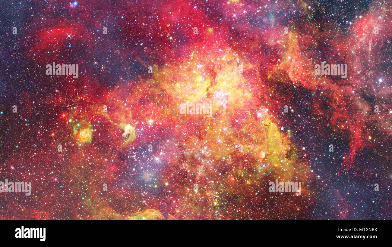 Supernova explosion with glowing nebula in the background. Elements of ...