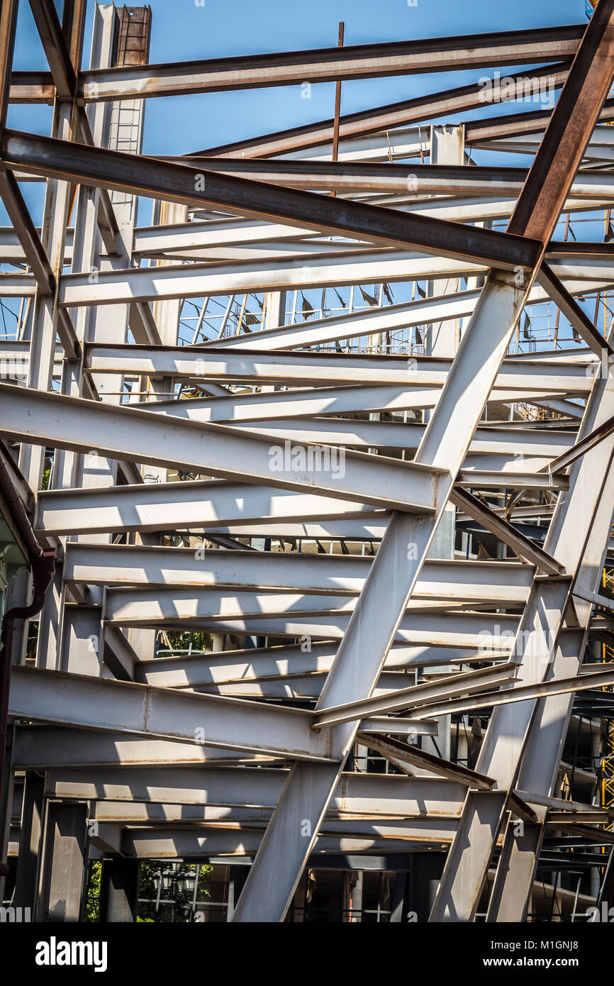 Building metal structures of the future modern complex Stock Photo - Alamy