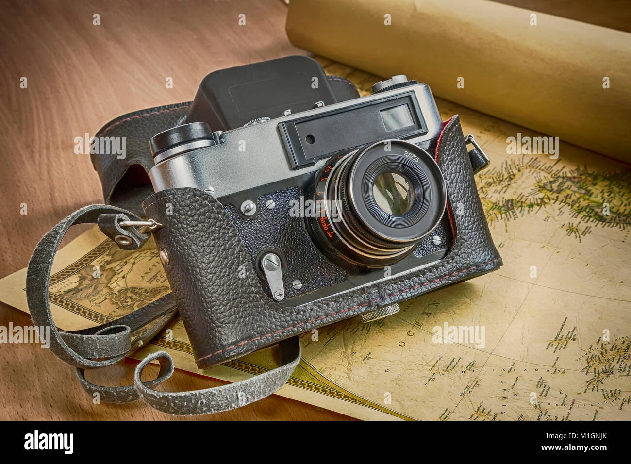 The set of items needed during the journey Stock Photo - Alamy