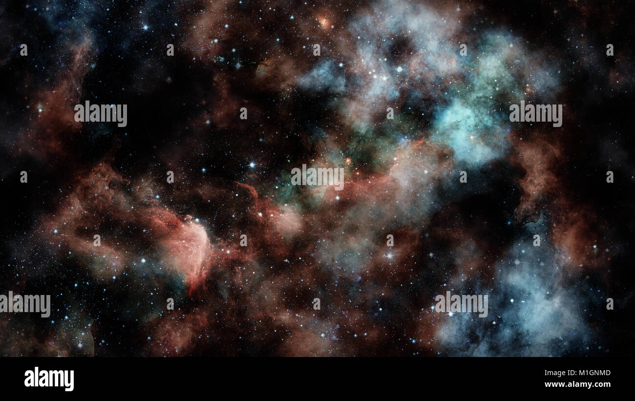 Starry deep outer space - nebula and galaxy Stock Photo - Alamy
