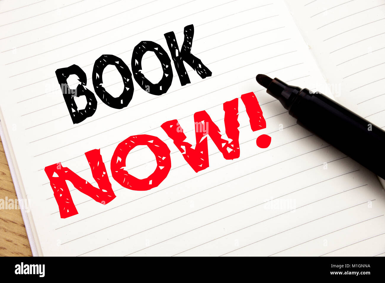 Book Now. Business concept for Reservation Booking written on notebook ...