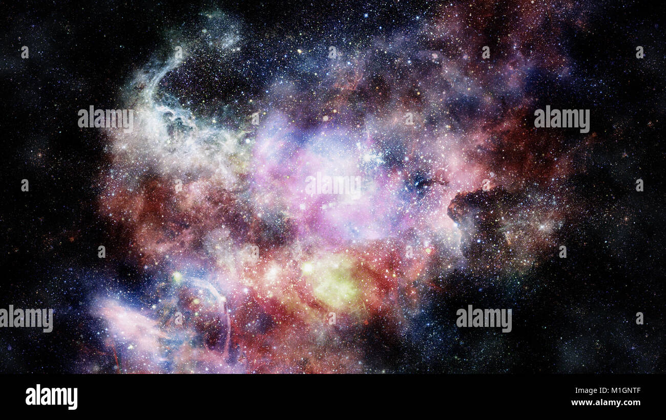 Nebula and galaxy in space. Elements of this image furnished by NASA ...