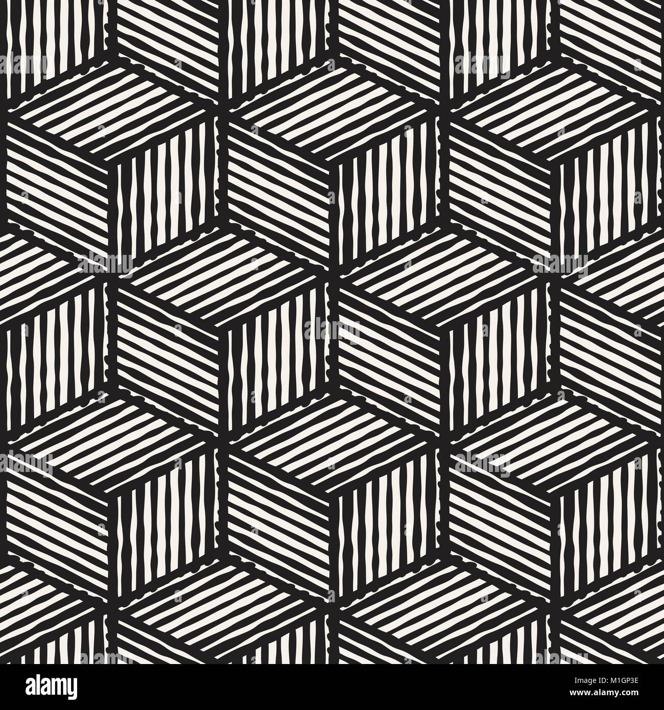 Seamless abstract hand drawn pattern. Vector freehand lines background ...