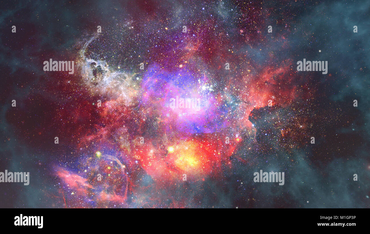 Nebula and galaxy in space. Elements of this image furnished by NASA ...