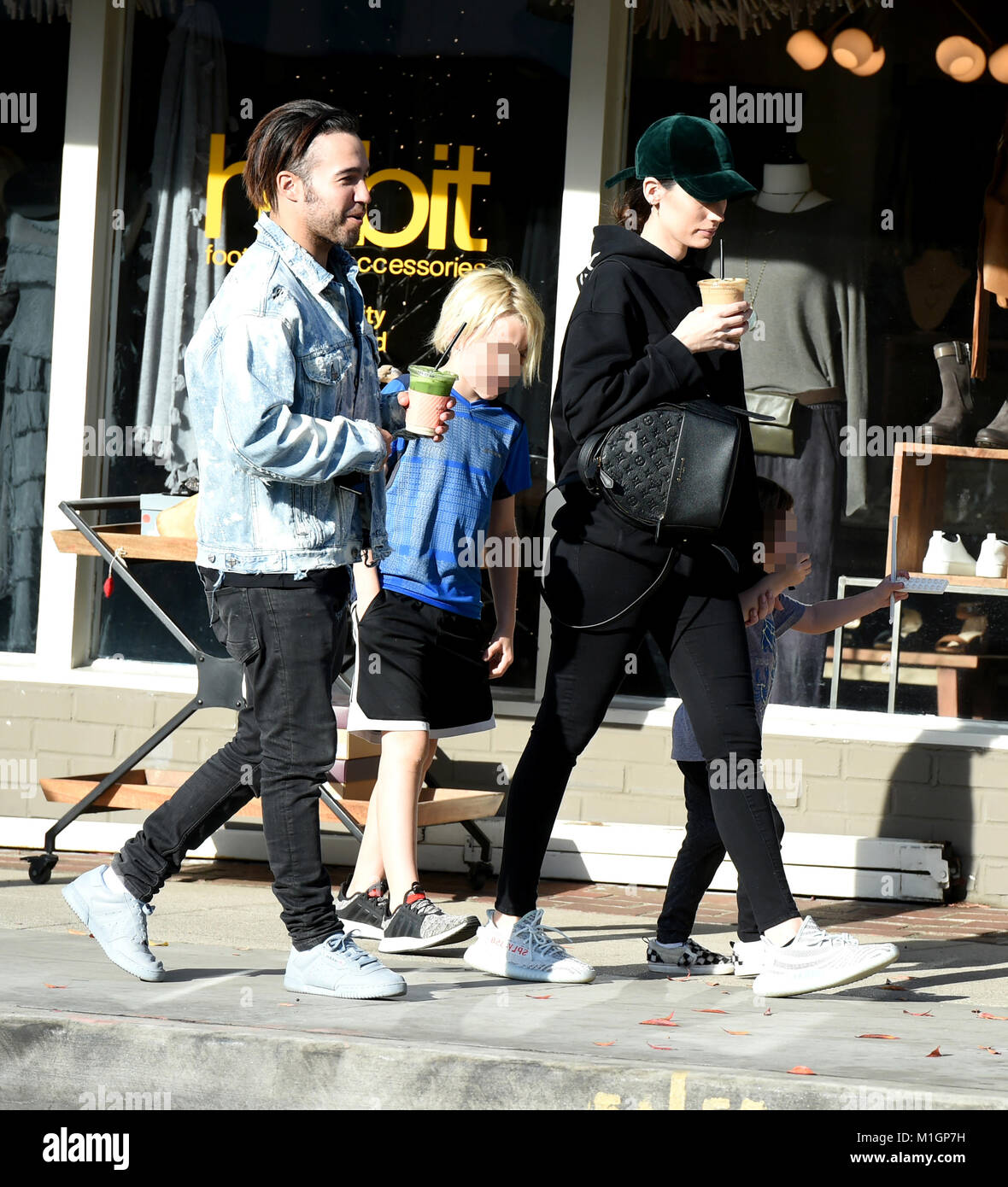 Pete Wentz with Meagan Camper and Wentz's children, Bronx Wentz and ...