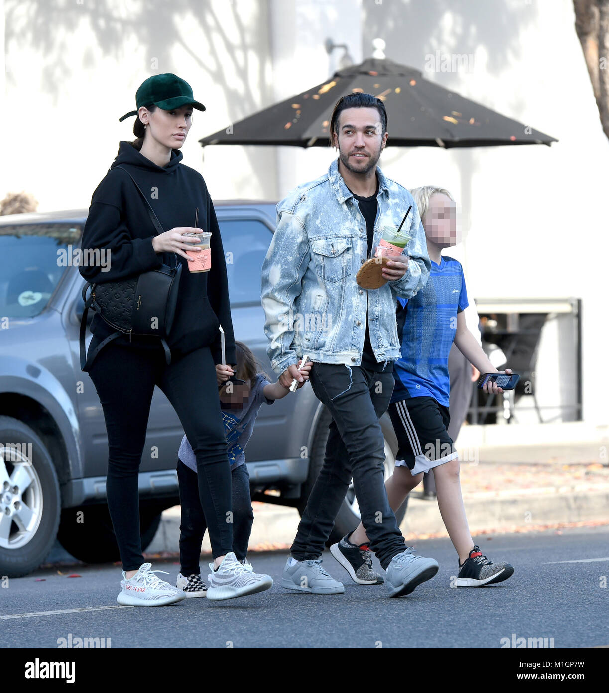 Pete Wentz with Meagan Camper and Wentz's children, Bronx Wentz and ...