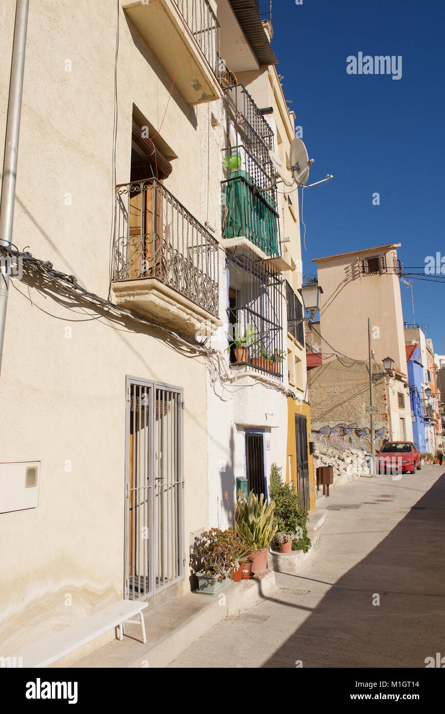 The old streets of Alicante in Spain Stock Photo - Alamy