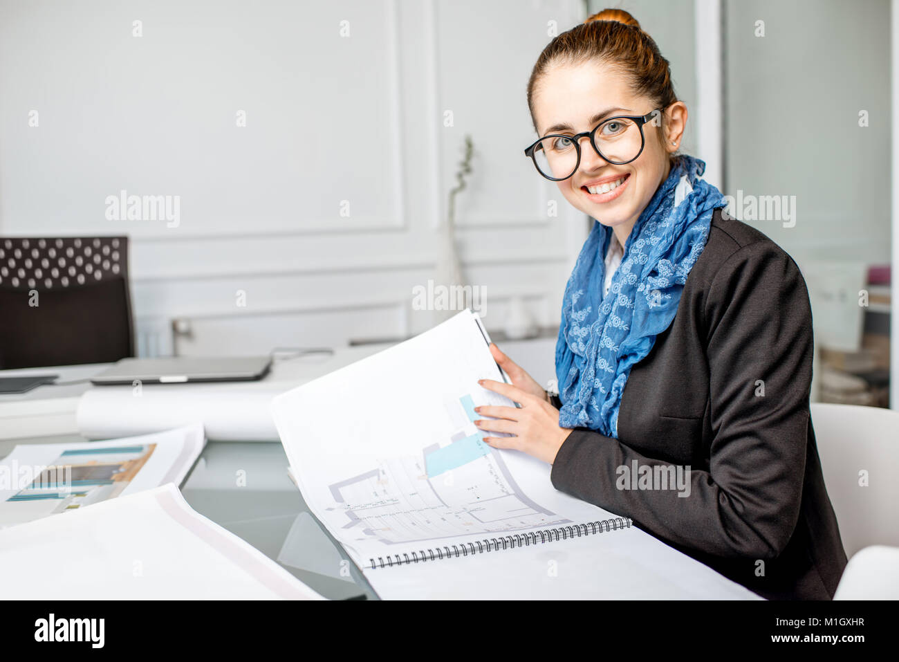 Architect working in the office Stock Photo - Alamy