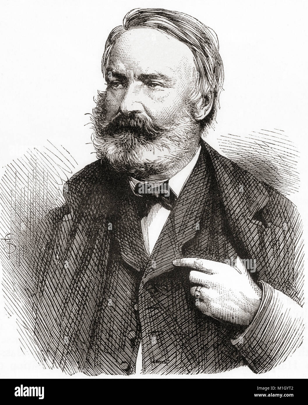 Victor Marie Hugo, 1802 – 1885. French poet, novelist, and dramatist of the Romantic movement ...