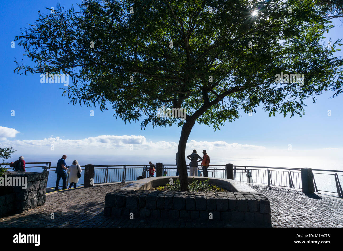 Cabo girao madeira portugal madeira Tourists on glass viewing platform ...