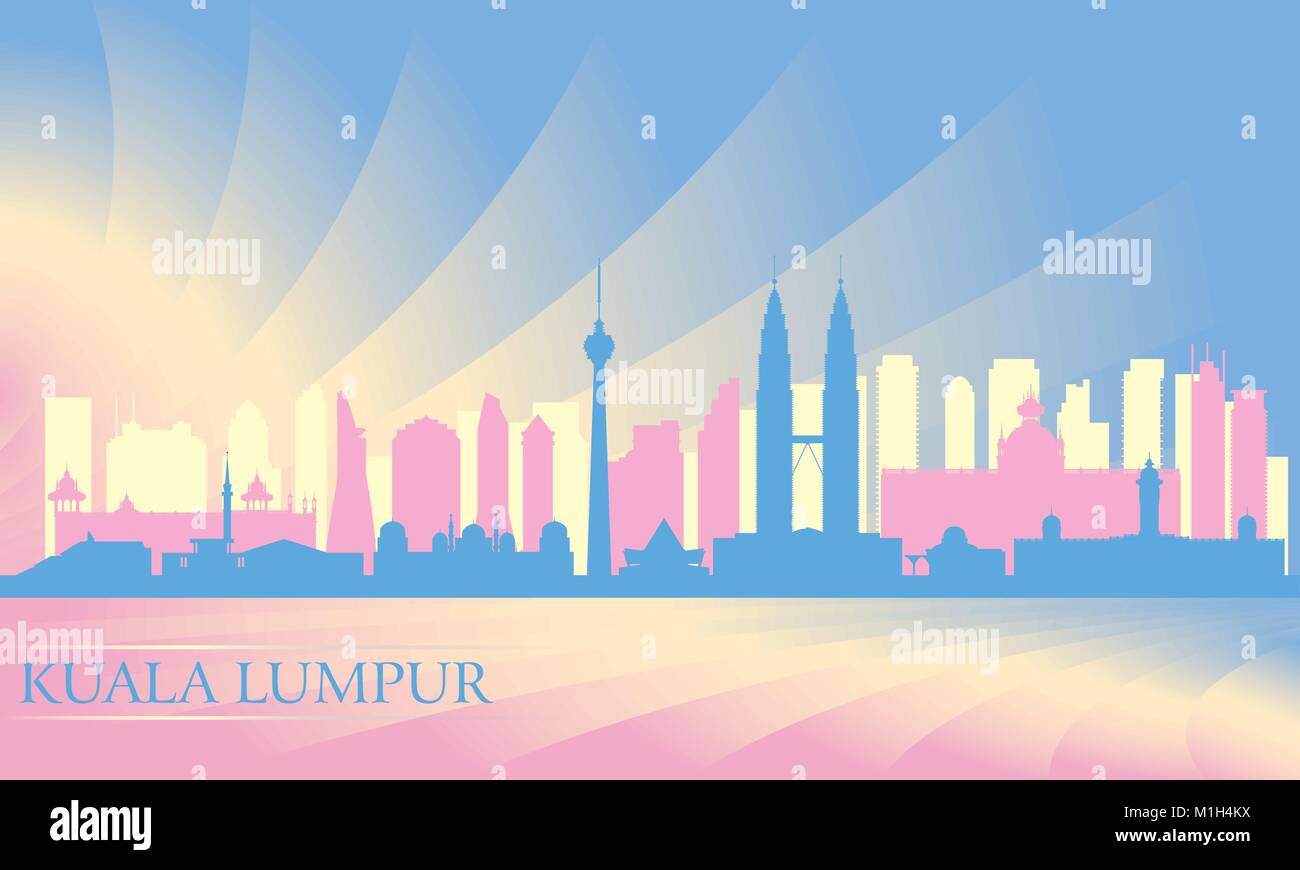Kuala Lumpur city skyline. Vector silhouette illustration Stock Vector ...
