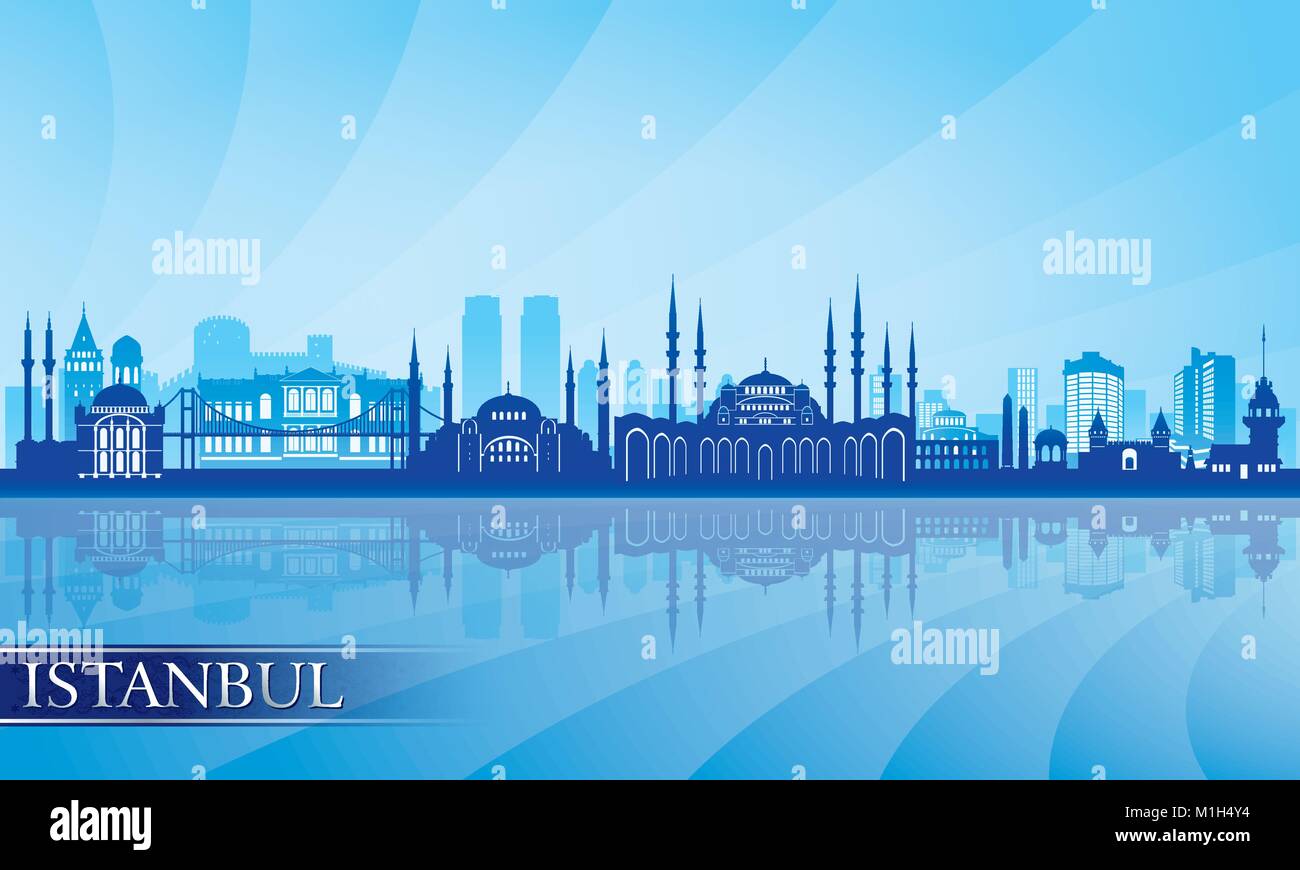 Istanbul city skyline detailed silhouette. Vector illustration Stock ...