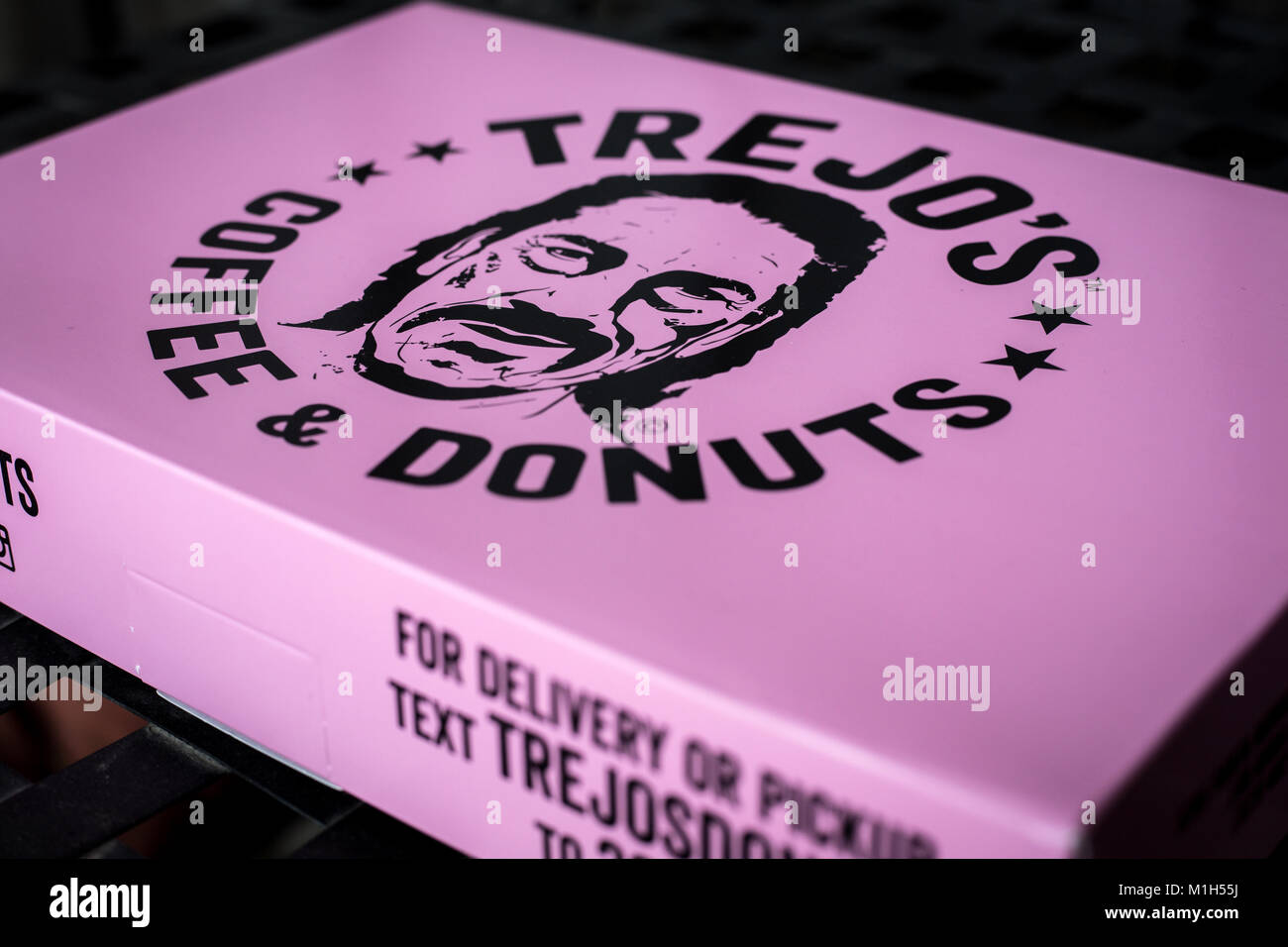 Trejo's Coffee & Donuts Box Stock Photo - Alamy