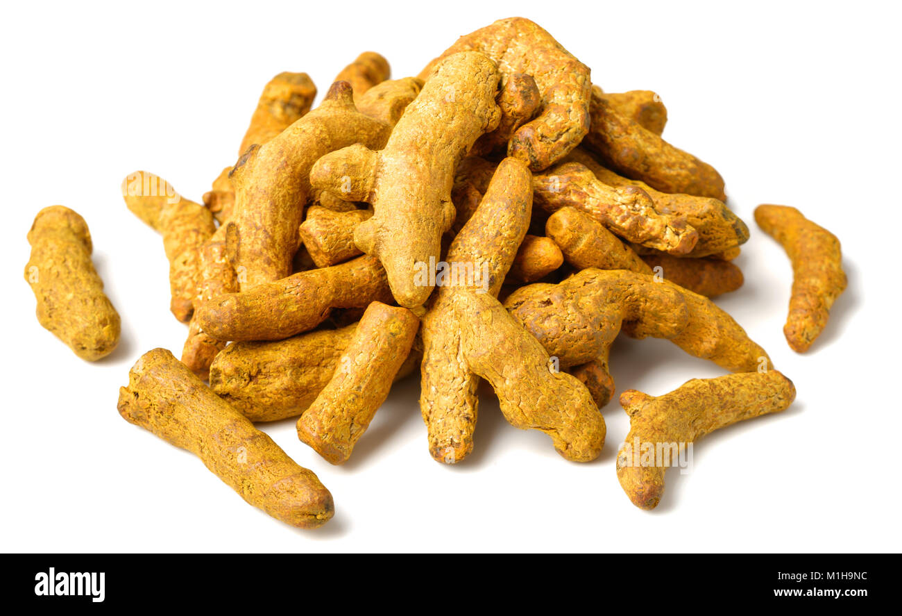 dried turmeric isolated on the white background Stock Photo - Alamy