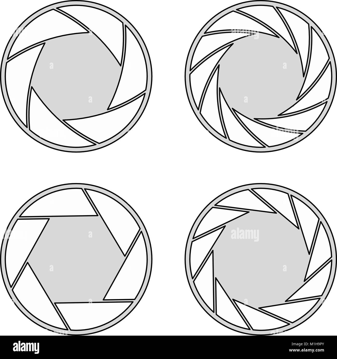 wide open aperture with 6/11 blades and different styles Stock Vector ...