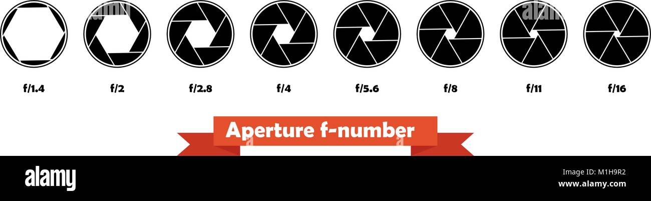 Vector graphic illustration of a camera aperture with 6 blades Stock ...