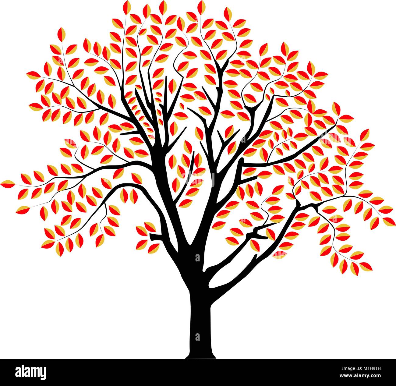 vector image of a tree in autumn Stock Vector Image & Art - Alamy