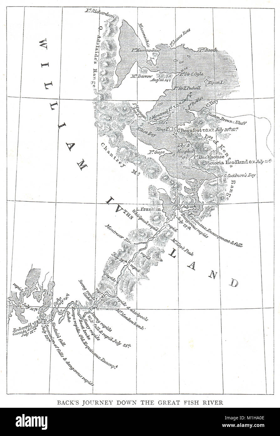 Back's Great Fish River journey, 1834 (now named Back River Stock Photo ...