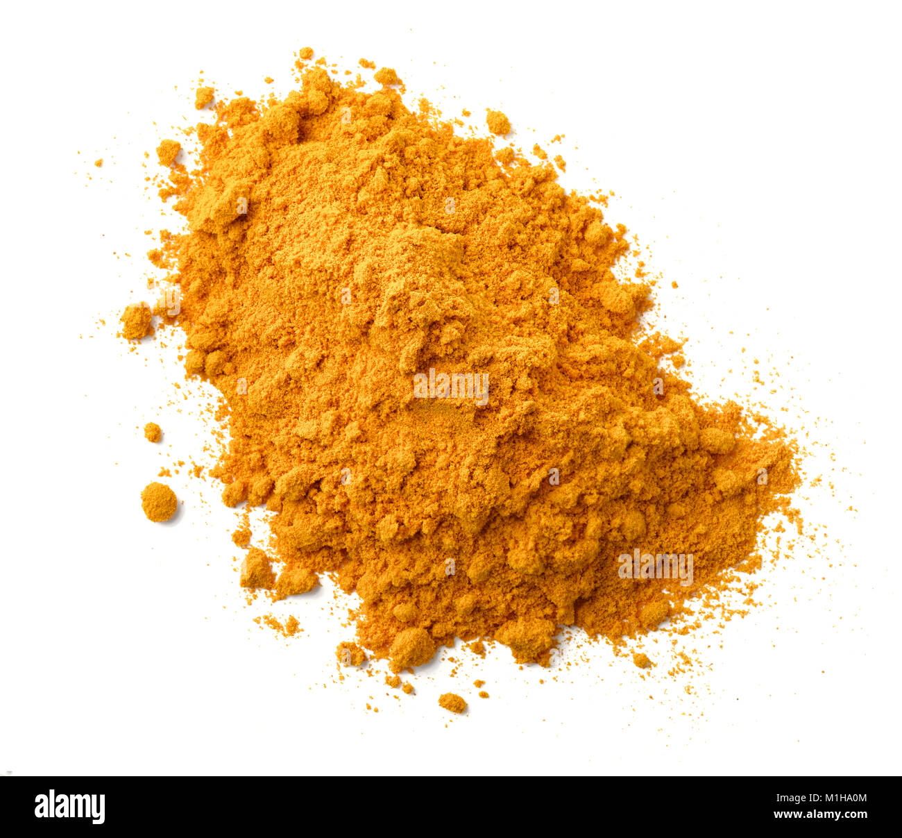 turmeric powder isolated on the white background, top view Stock Photo ...