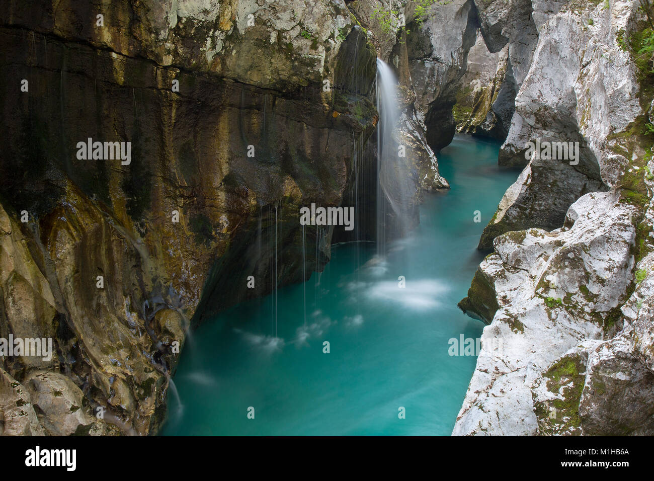Great Soca Gorge - small river waterfalls in rocky gorges, river Soca ...