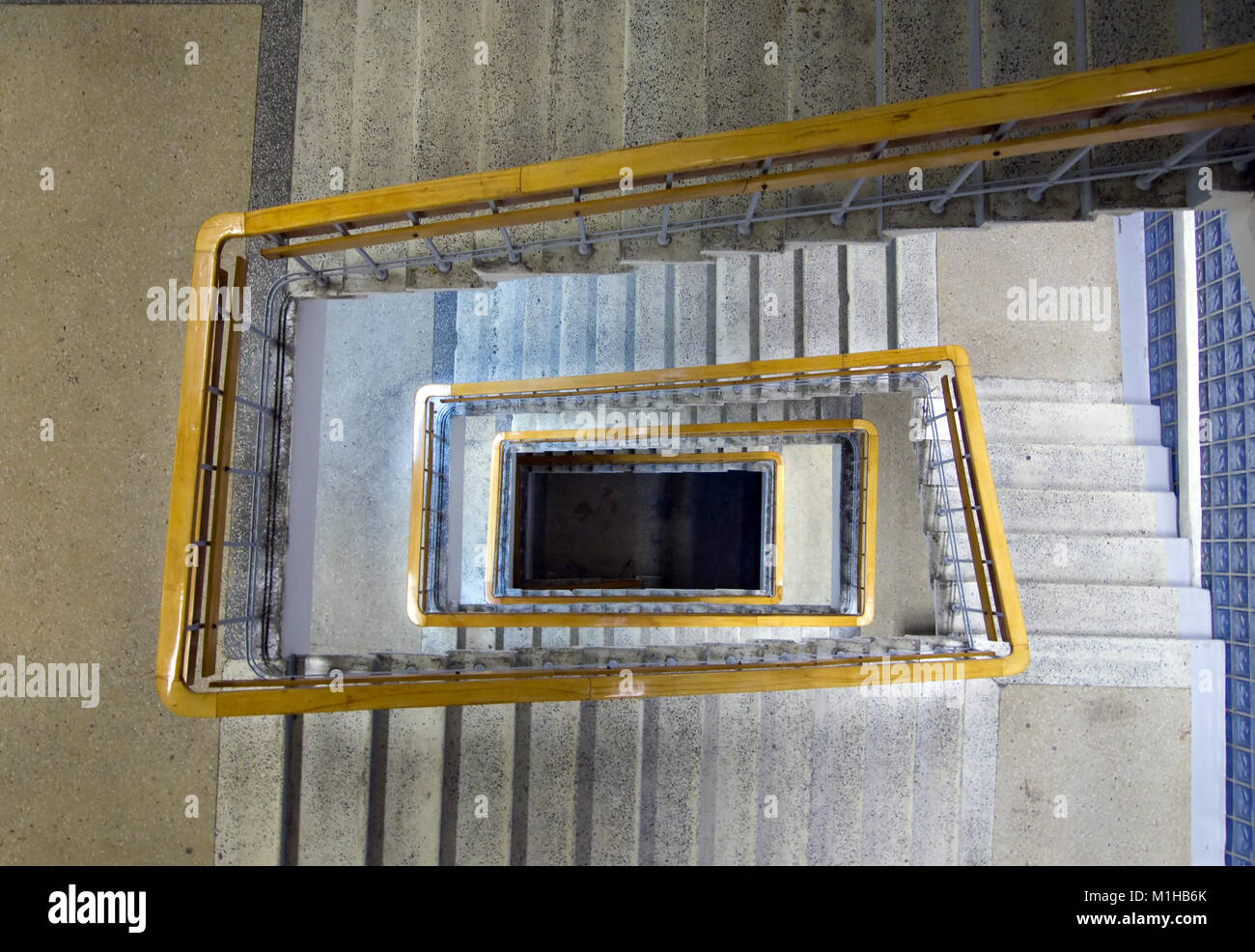 Stairways in the form of a rectangular spiral Stock Photo - Alamy