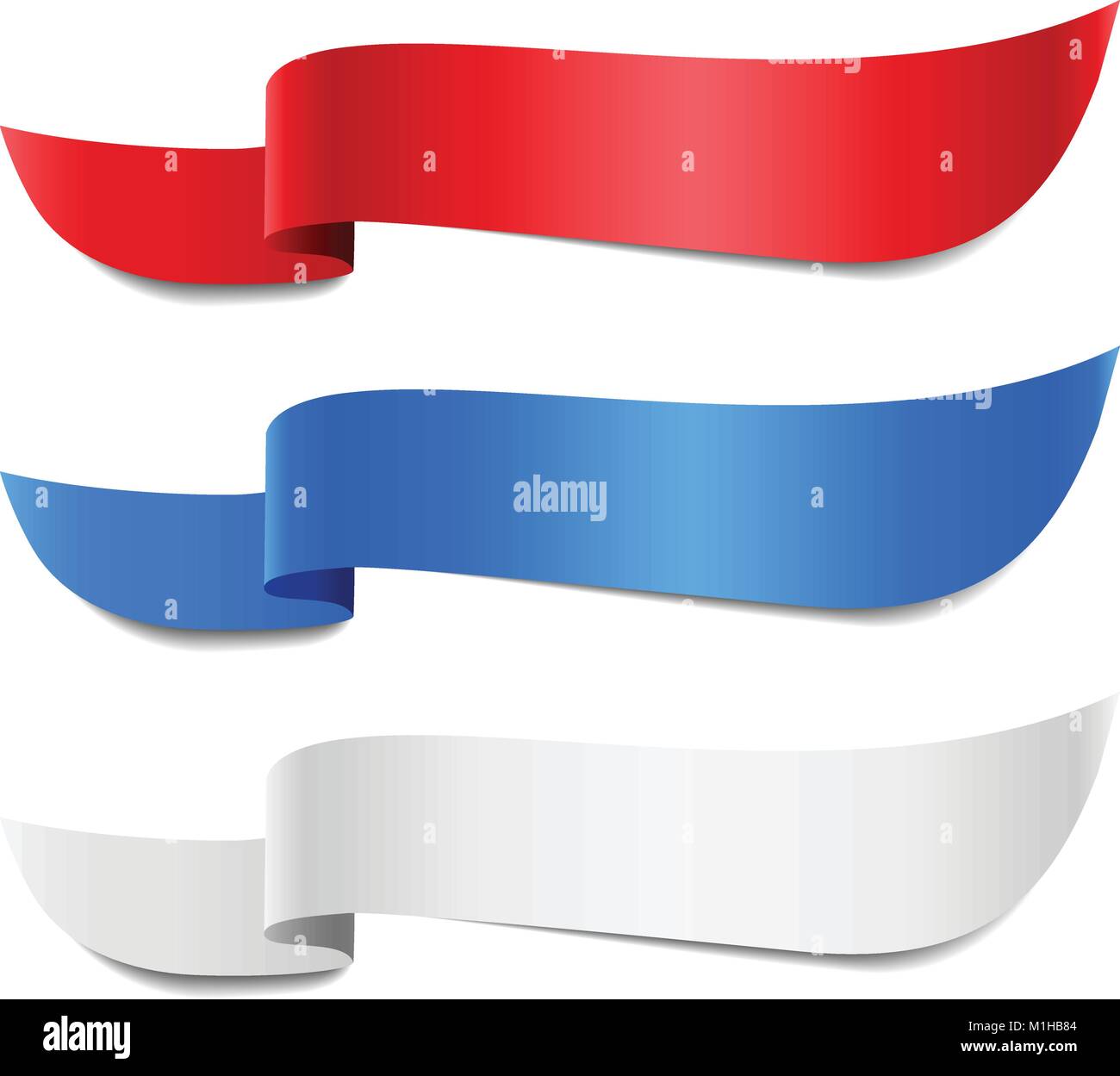 Red, blue and white ribbon banners Stock Vector Image & Art - Alamy