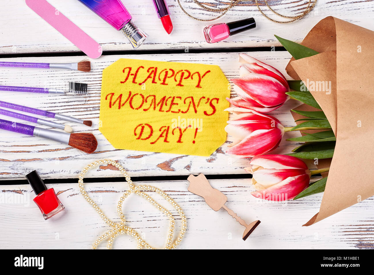 Happy Women's Day congratulation concept Stock Photo - Alamy