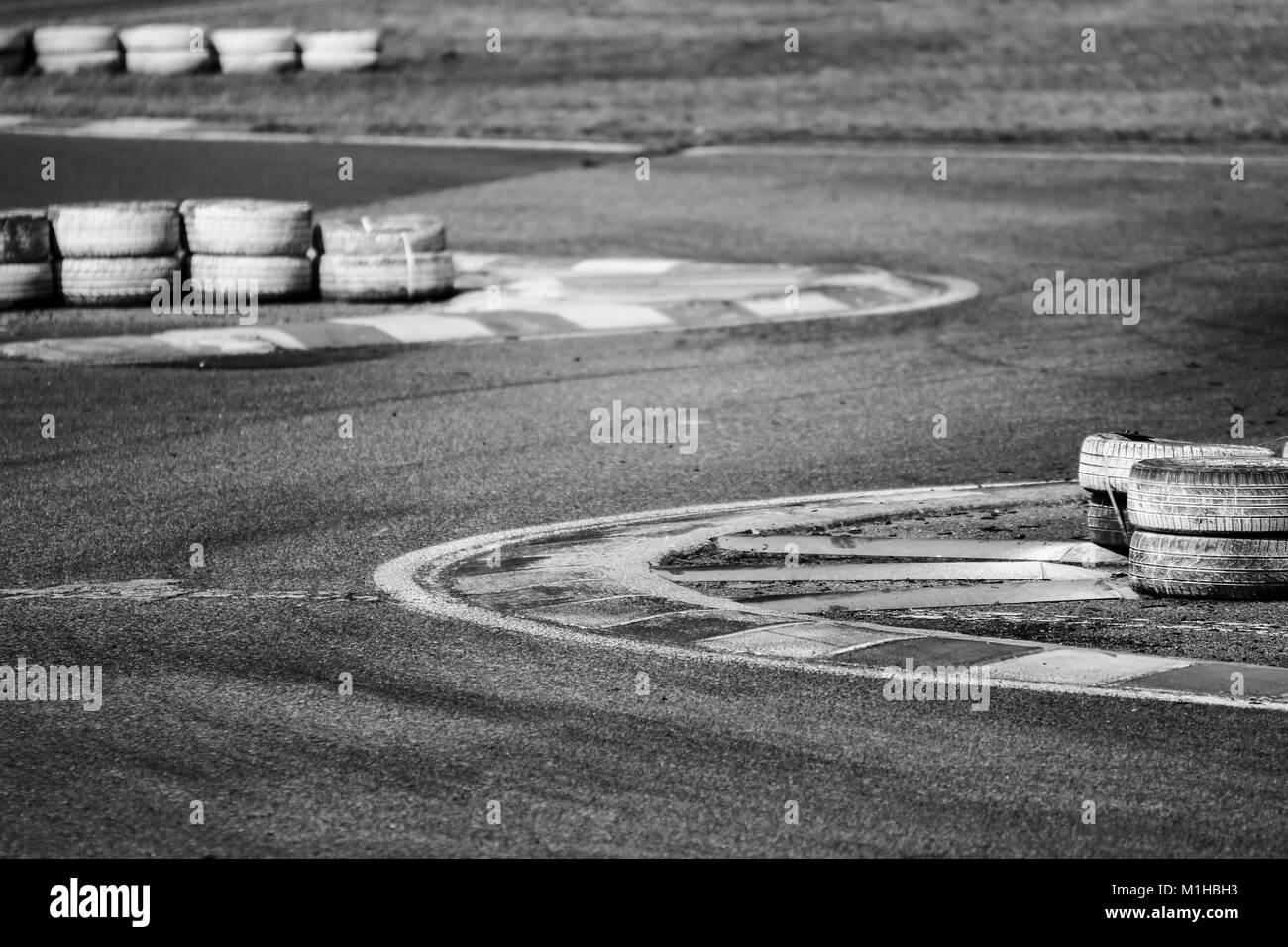 A detail picture of a part of the racetrack. The chicane with curbs and ...