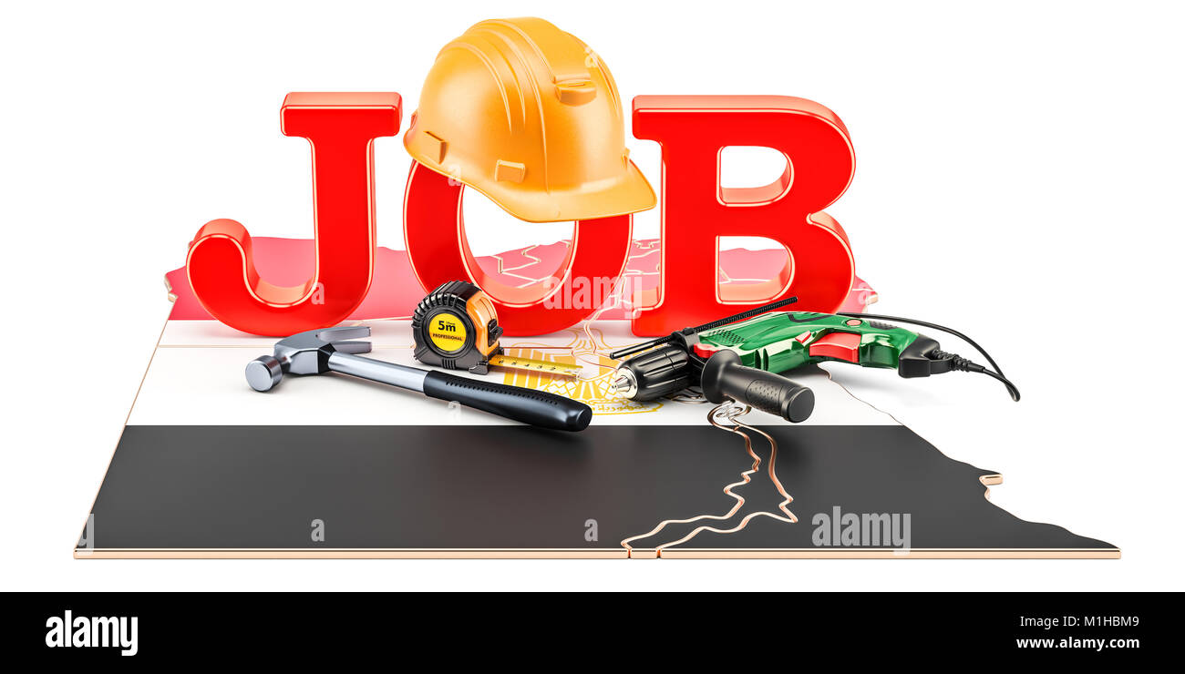 Job Vacancies in Egypt concept, 3D rendering isolated on white ...
