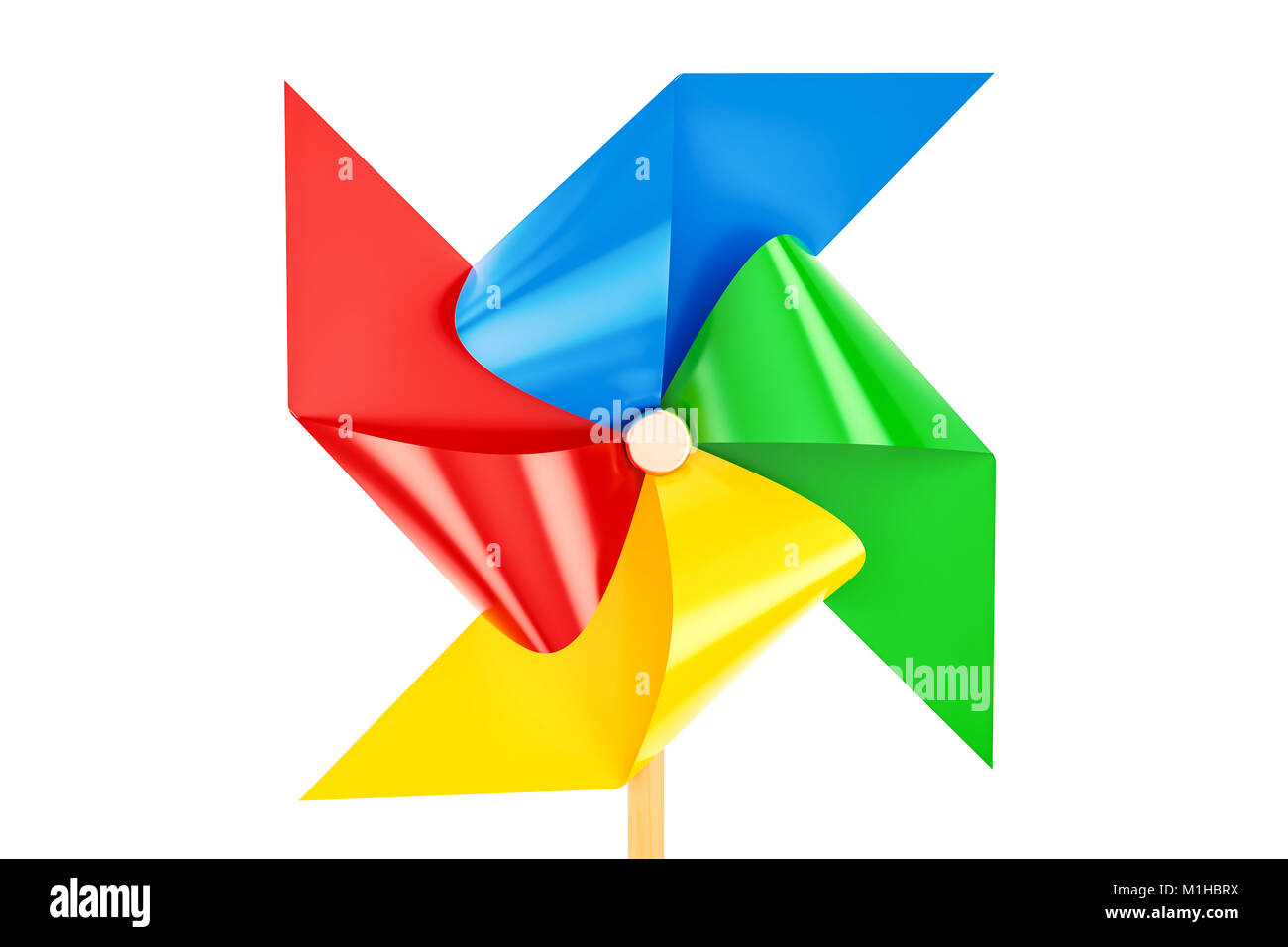 Pinwheel toy closeup, 3D rendering isolated on white background Stock ...